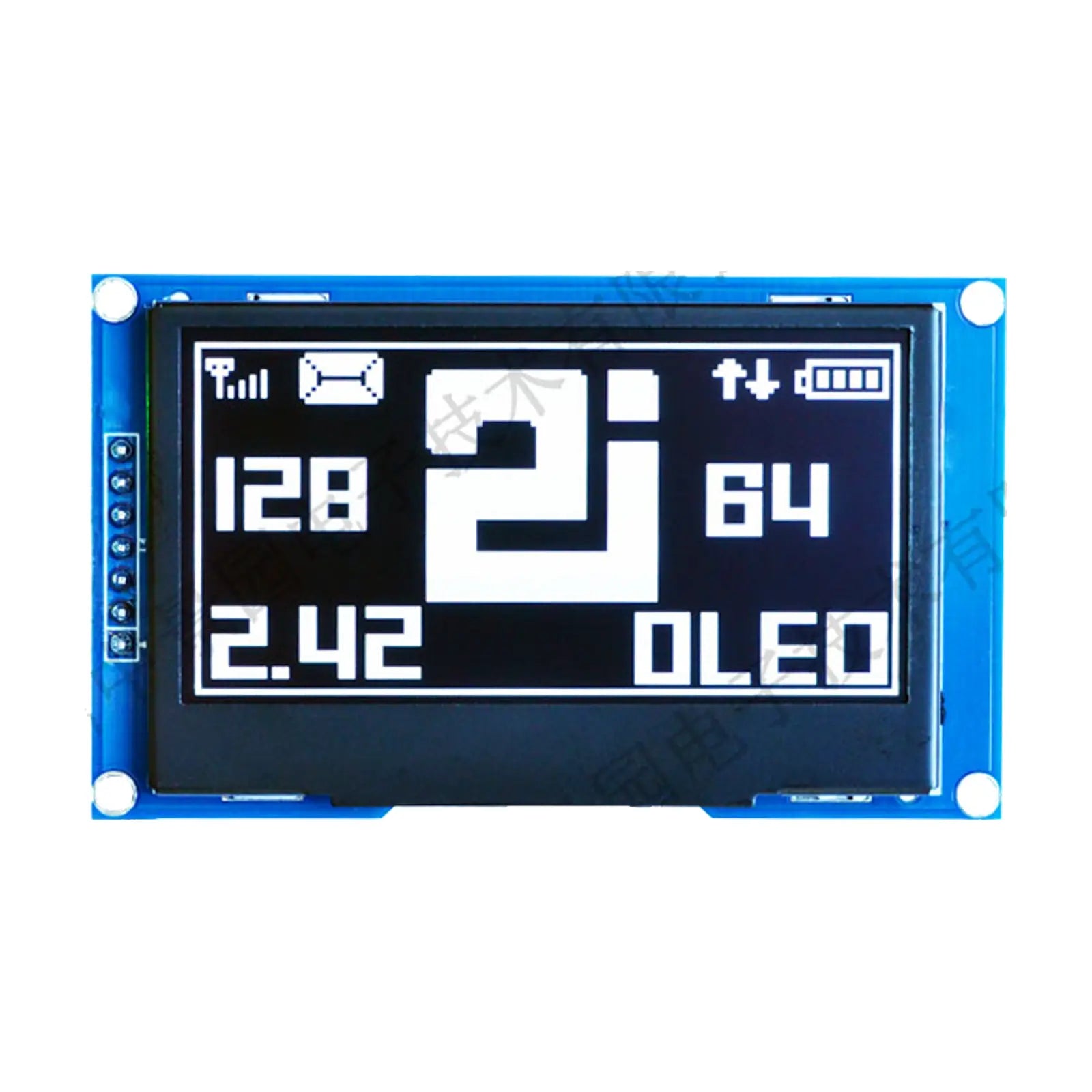 2.42" OLED Graphic Display | 128x64 SPI I2C All View | Monochrome ...